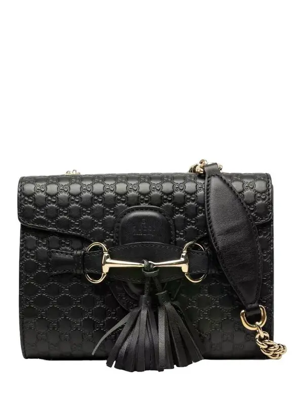 Gucci 2016-2026 Mini Microguccissima Emily Crossbody Bag - Black