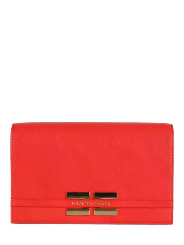 Elisabetta Franchi Logo Plaque Chain Strap Cross Body Bag - Red
