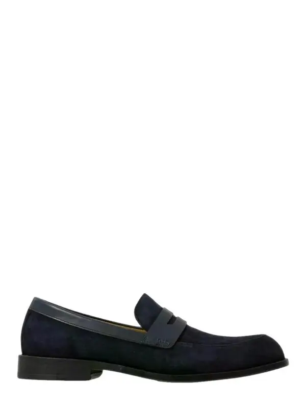 BOSS Suede Loafers With Leather Trims - Blue