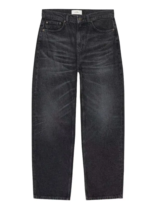 LES DEUX Roi Washed-effect Straight-leg Jeans - Black