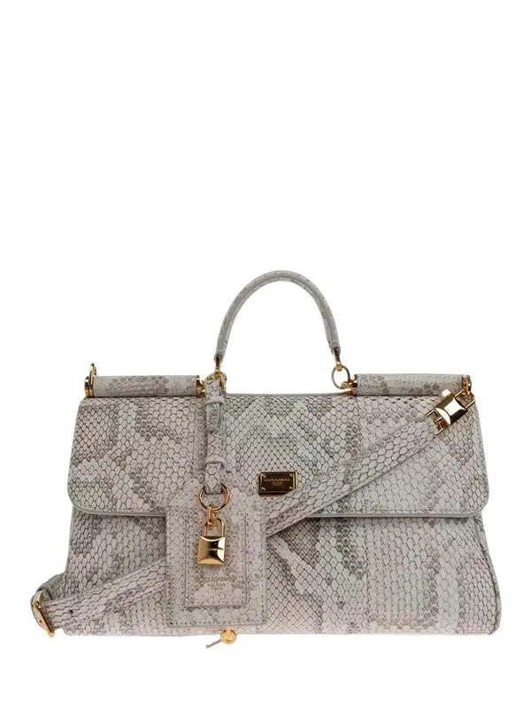 Dolce & Gabbana Medium My Sicily Handbag In Python - Neutrals