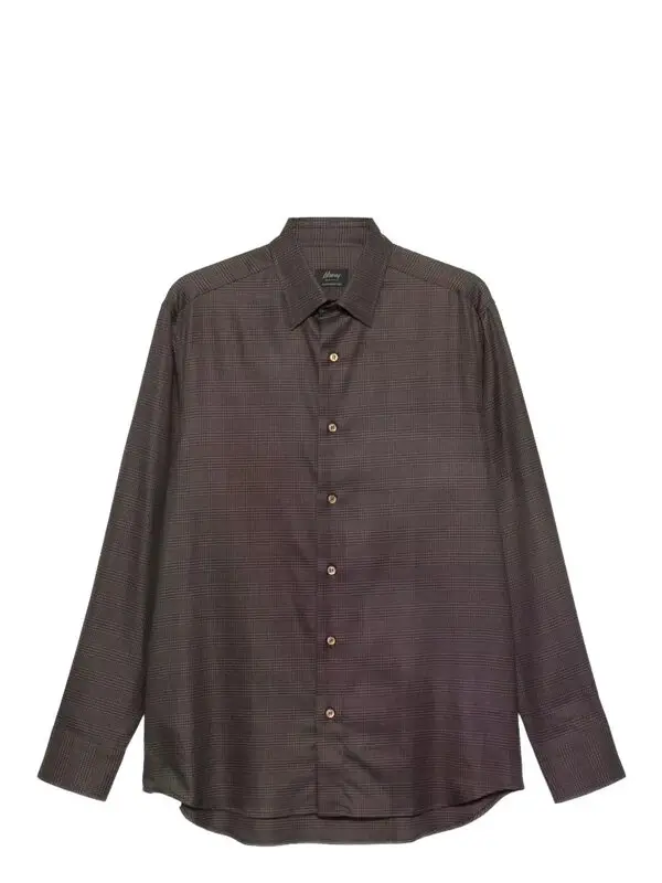 Brioni Check-pattern Shirt - Brown