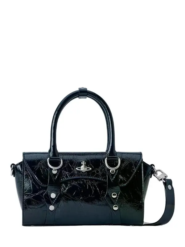 VIVIENNE WESTWOOD Mini Bettina Leather Tote Bag - Black
