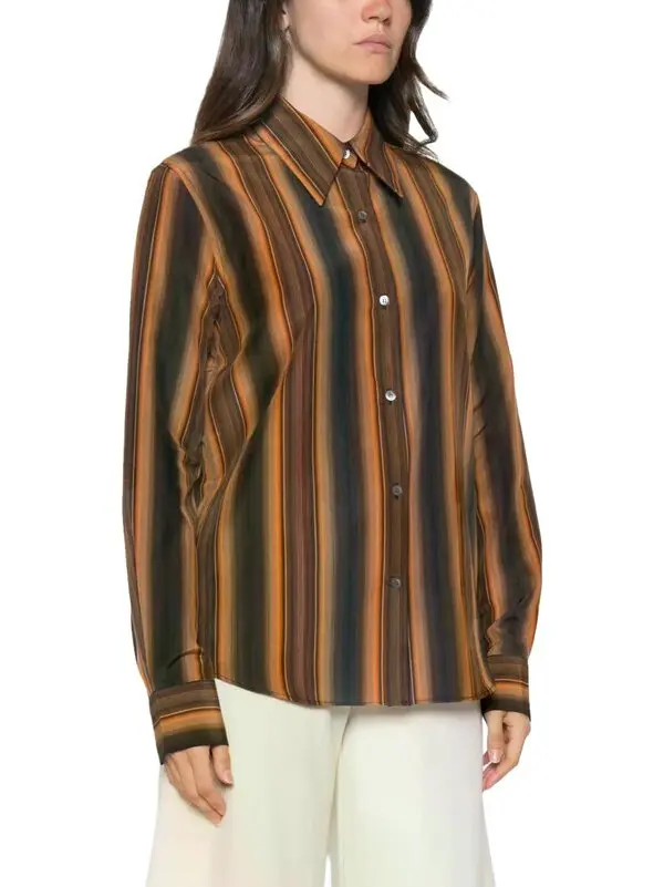 Marni Vertical-stripe Long-sleeve Shirt - Orange