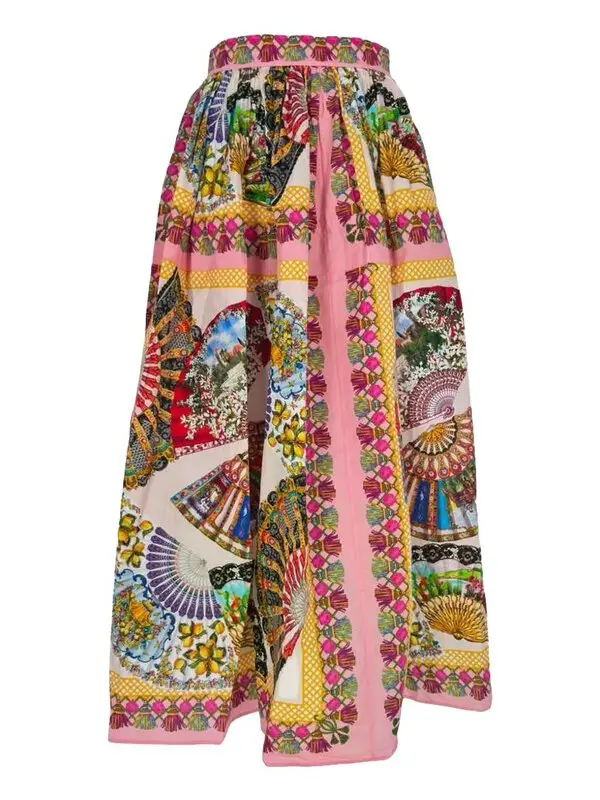 Dolce & Gabbana Printed Midi Skirt - Pink
