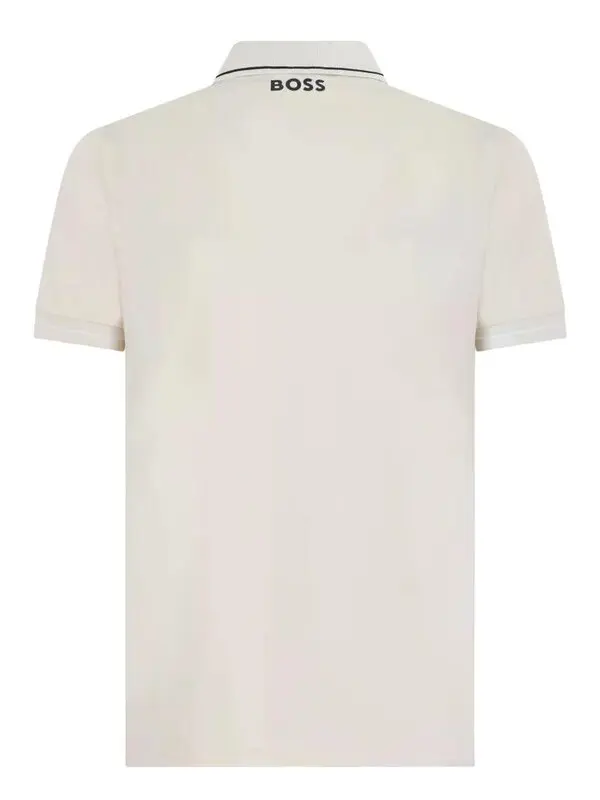 BOSS Logo-print Short-sleeve Polo Shirt - Neutrals