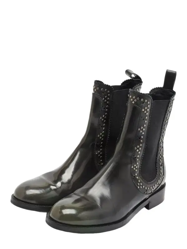 AQUAZZURA Skye Studded Combat Boots - Black