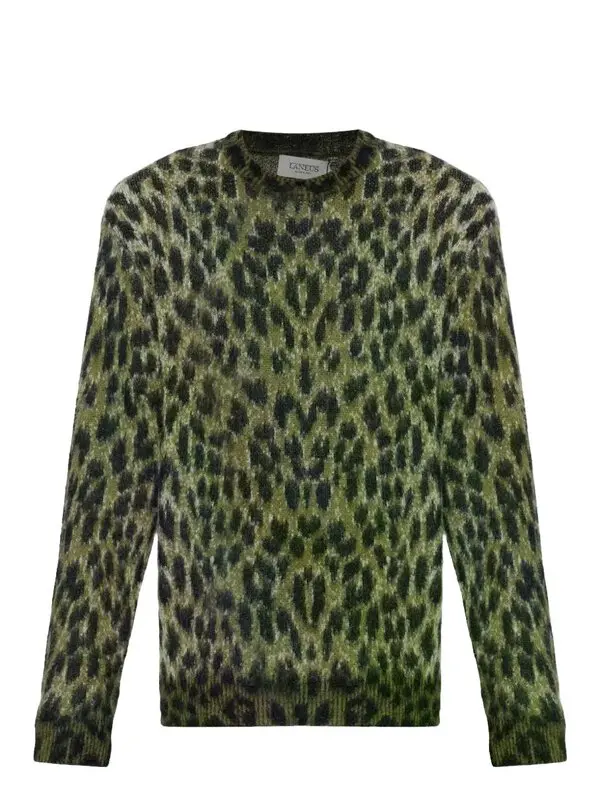 LANEUS Leopard-pattern Sweater - Green