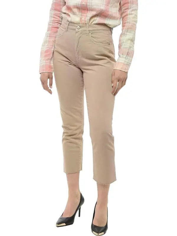 COMPAGNIA DEL DENIM Marghe Frayed-hem Jeans - Neutrals