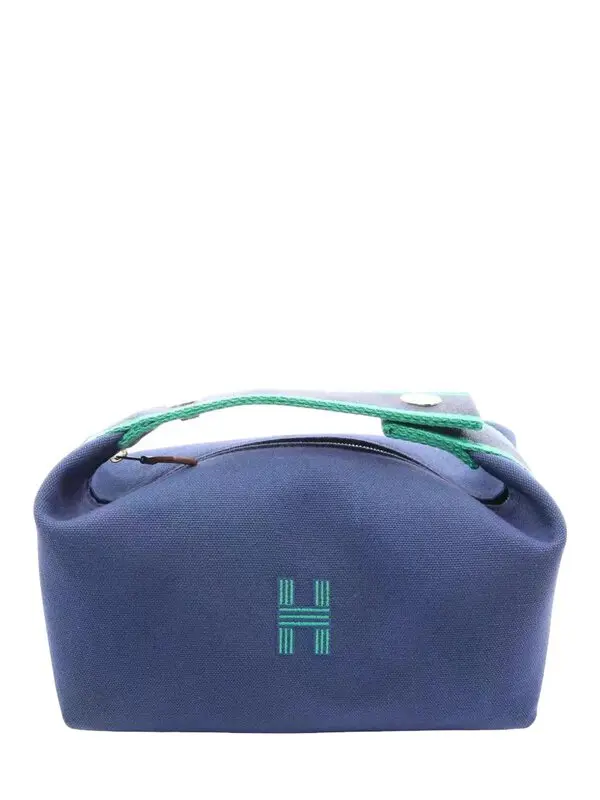 Hermès 2000-2015 Small Toile Bride A Brac Case Vanity Bag - Blue