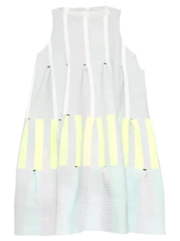 CFCL Striped Pleated Dress - Grey