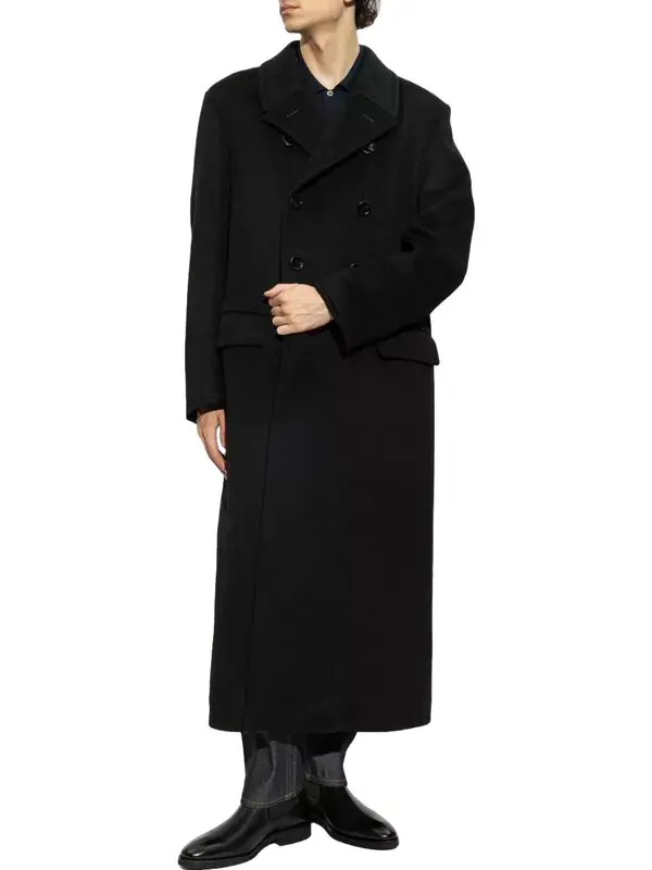 TOM FORD Wool Cashmere Melton Officer Coat - Black