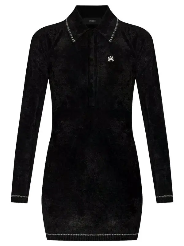 Amiri Ma Velvet Knit Dress - Black
