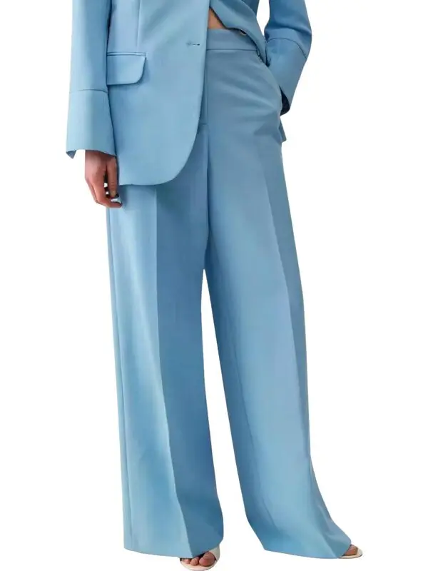 Liu Jo Pressed-crease Wide-leg Trousers - Blue