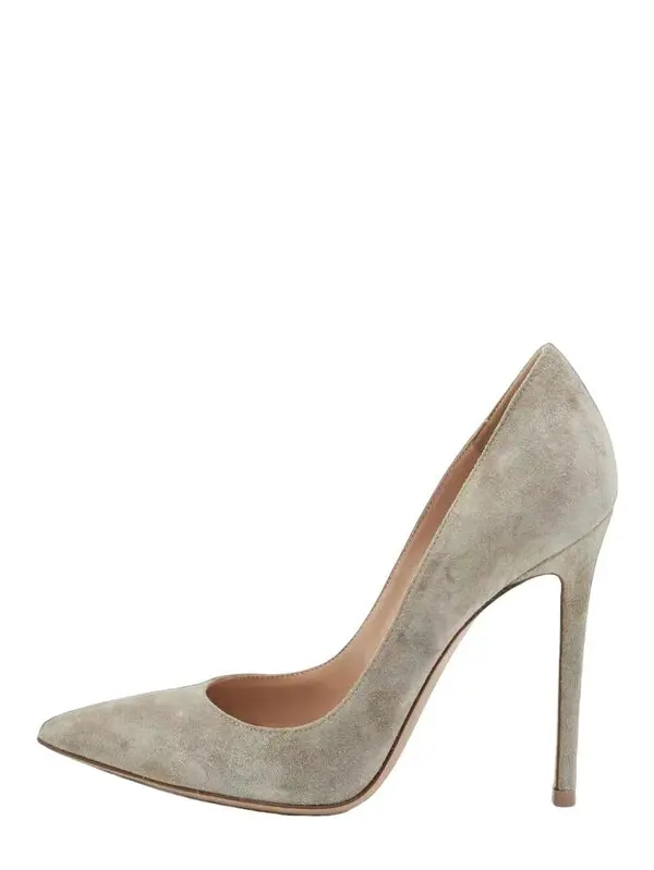 GIANVITO ROSSI 85 Pointed-toe Pumps - Grey