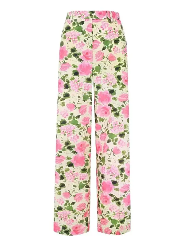 Liu Jo Floral-print Wide-leg Trousers - Neutrals