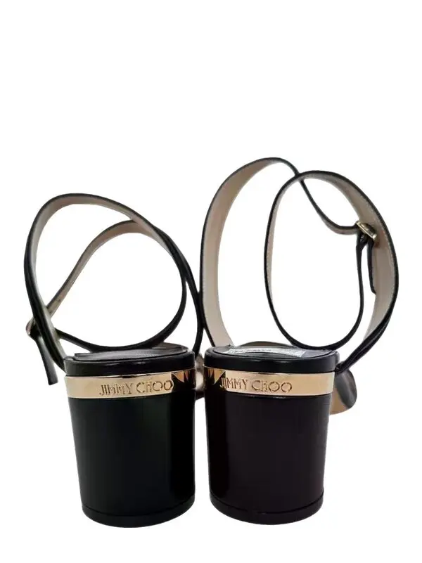 JIMMY CHOO Jago Leather Sandals - Black