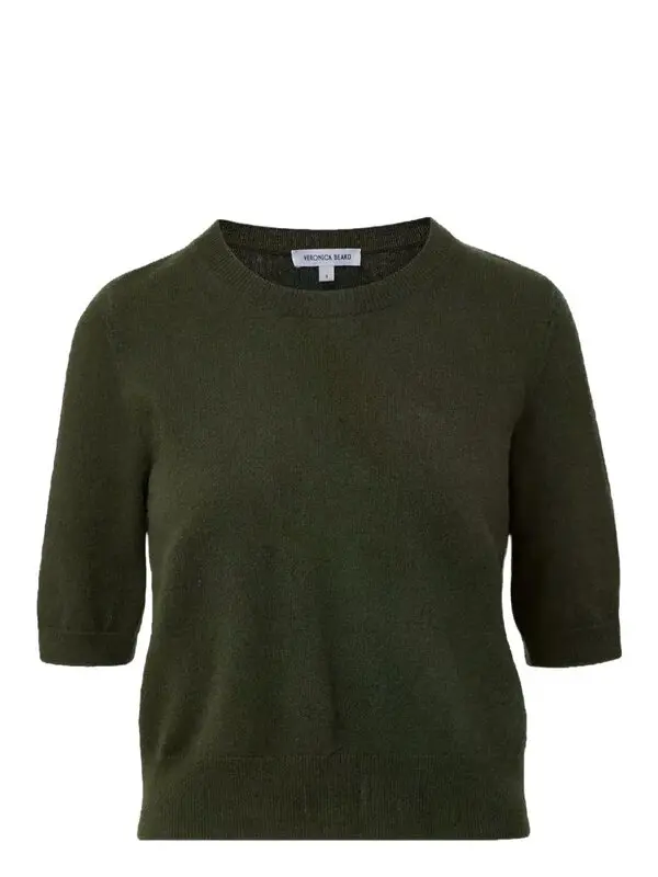Veronica Beard Shana Short-sleeve Sweater - Green