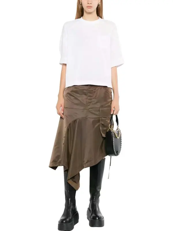 Sacai Asymmetric-hem Cargo Skirt - Brown