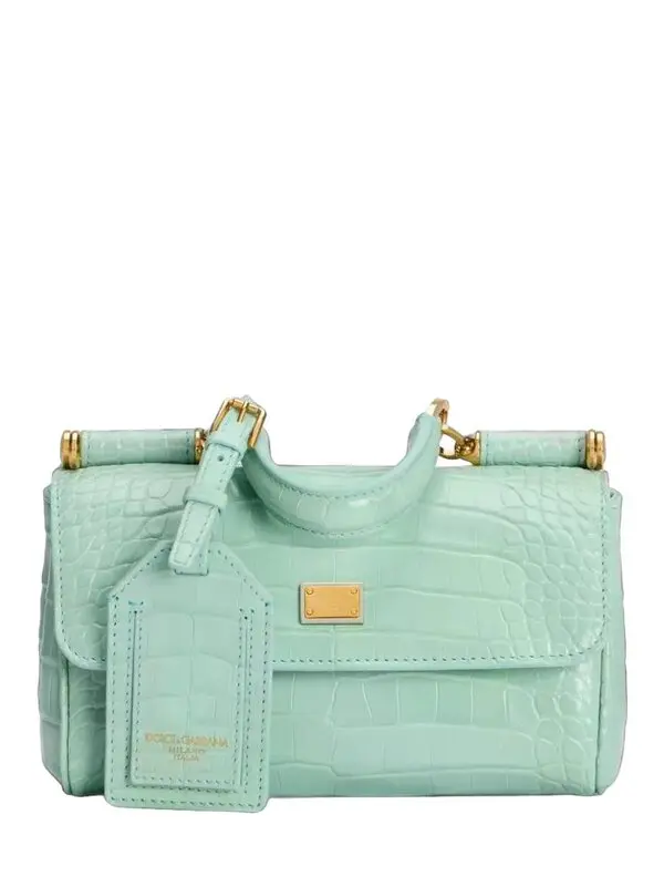 Dolce & Gabbana Mini My Sicily Handbag In Alligator - Blue