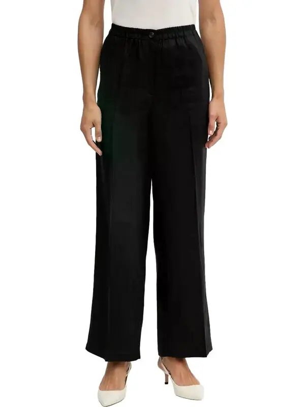 Sisley Elasticated-waistband Palazzo Pants - Black