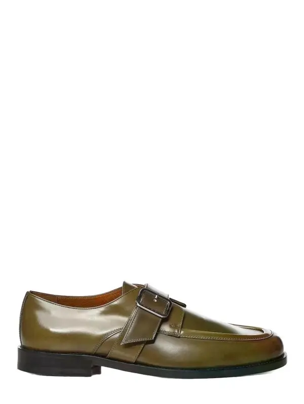 Marni Buckle-fastening Leather Loafers - Green