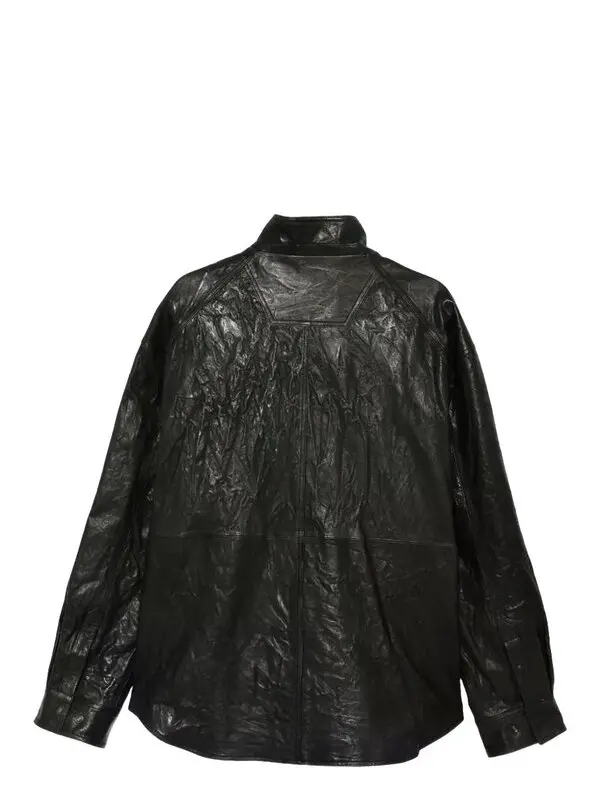 JUUN.J Crinkled Leather Jacket - Black