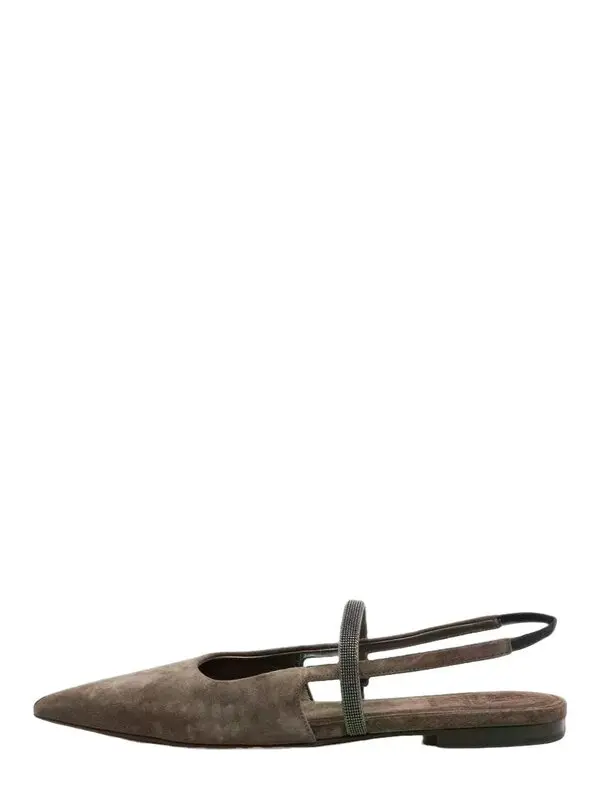 Brunello Cucinelli Monili Slingback Flats - Grey