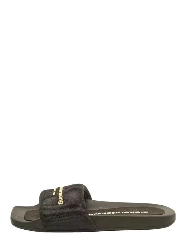 ALEXANDER WANG Aw Pool Logo-detail Sandals - Black
