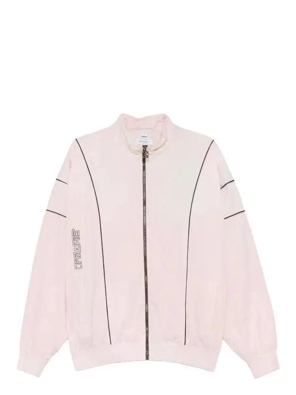 Off-White Logo Embroidered Zip-up Jacket - Pink