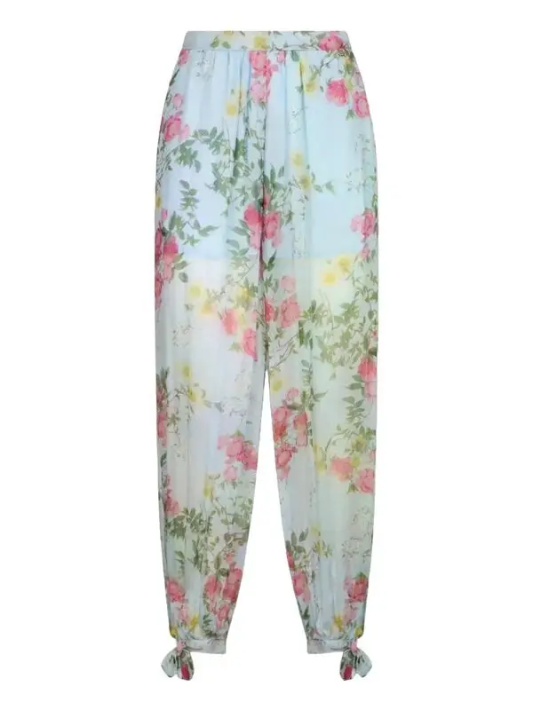 Liu Jo Floral Trousers - Blue