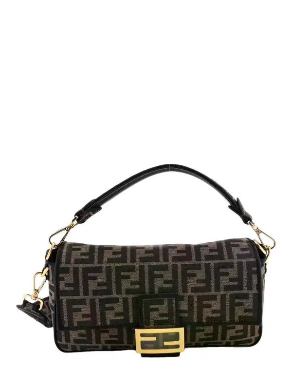 Fendi Baguette Nm Bag Zucca Canvas Medium Shoulder Bag - Brown