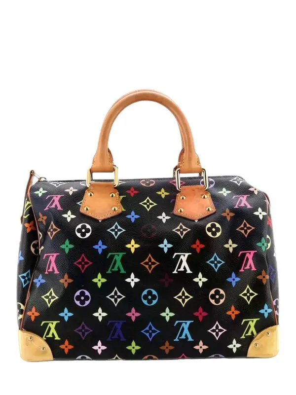 LOUIS VUITTON Speedy Handbag Monogram Multicolor 30 Satchel - Black