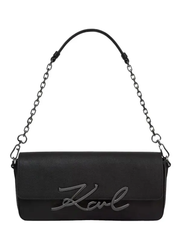Karl Lagerfeld K/signature Chain Shoulder Bag - Black