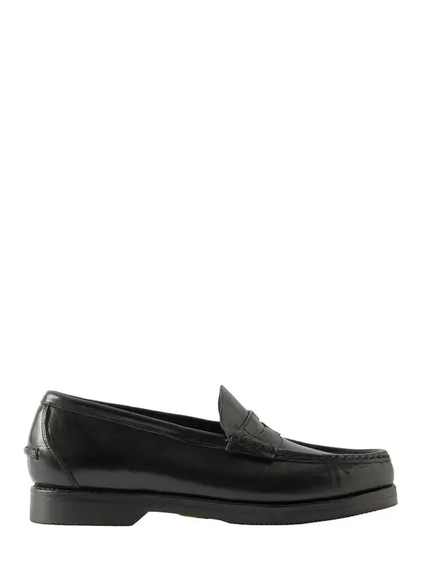 Visvim Fabro-folk Leather Loafers - Black