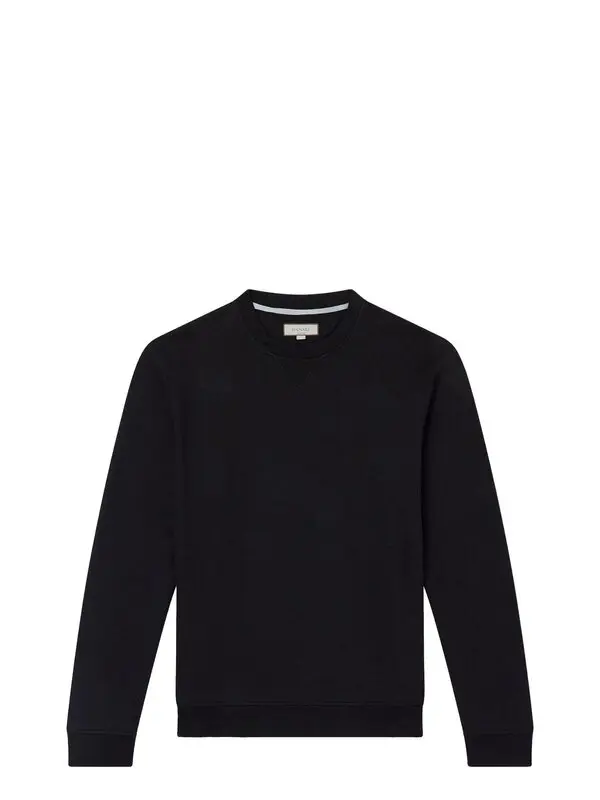 Canali Cotton And Cashmere-blend Jersey Sweatshirt - Black