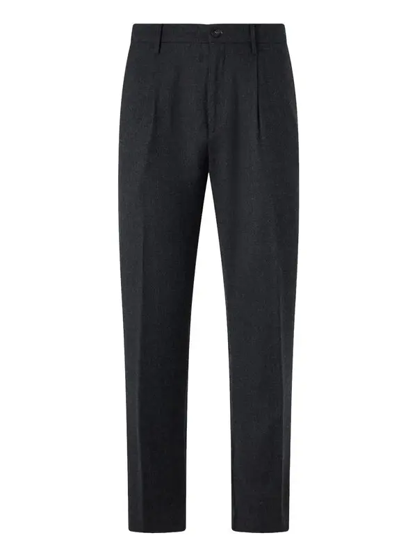 Canali Straight-leg Wool-flannel Trousers - Blue