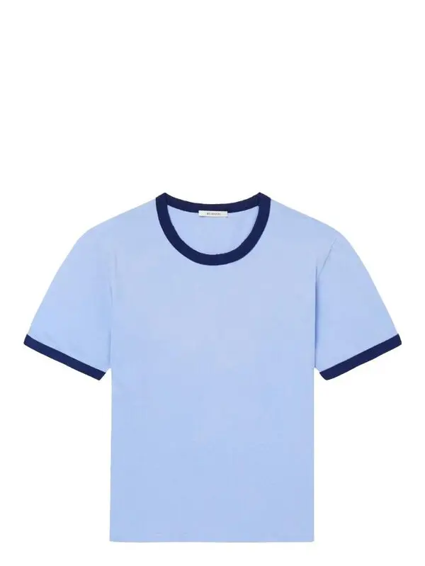 Husbands Distressed Cotton-jersey T-shirt - Blue