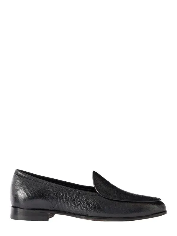 Mr P. Full-grain Deerskin Leather Loafers - Black
