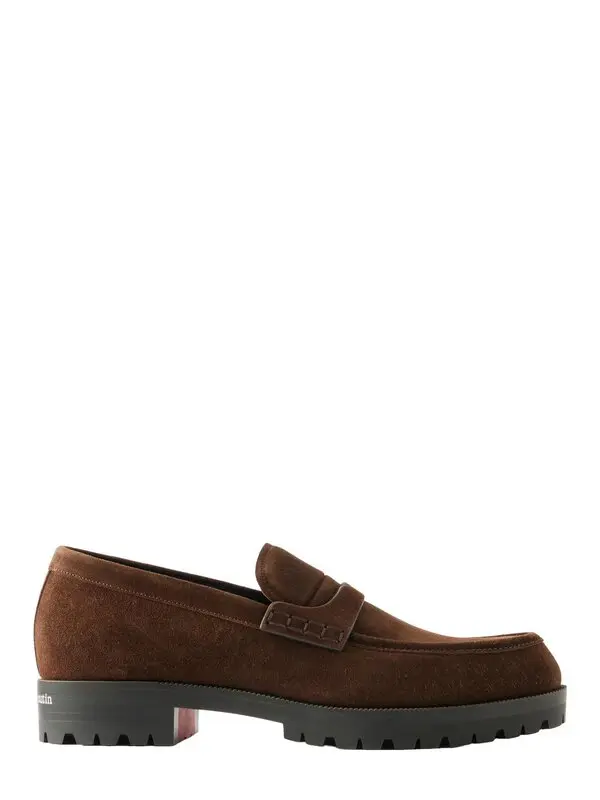 CHRISTIAN LOUBOUTIN Cavavin Suede Loafers - Brown