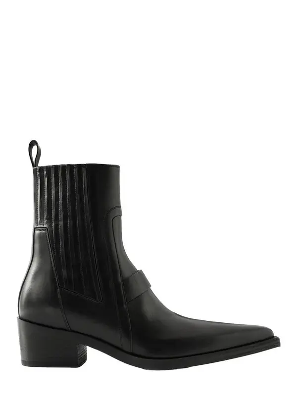 Rick Owens Leather Boots - Black