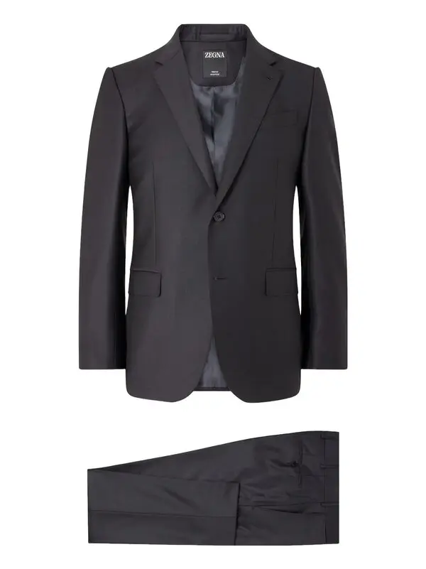 Zegna Merino Wool-twill Suit - Black