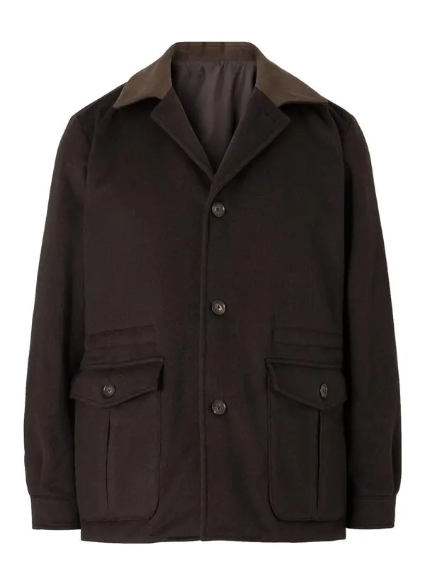 Caruso Dalila Suede-trimmed Wool Jacket - Brown
