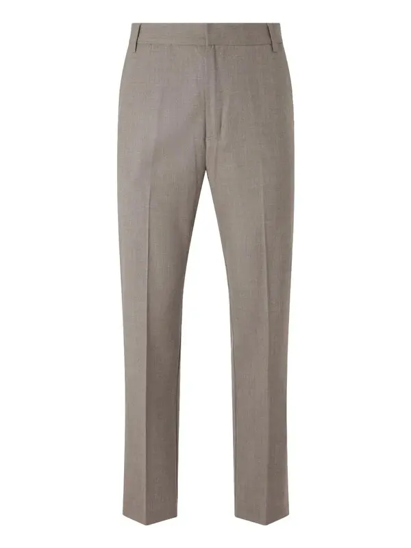 Altea Renee Straight-leg Stretch-wool Flannel Trousers - Brown