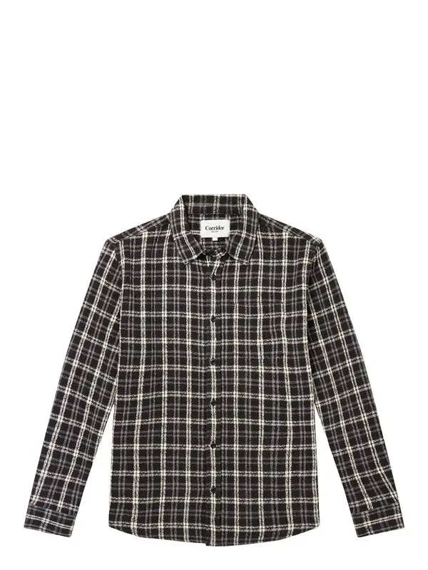 CORRIDOR Spacerock Checked Cotton-tweed Shirt - Black