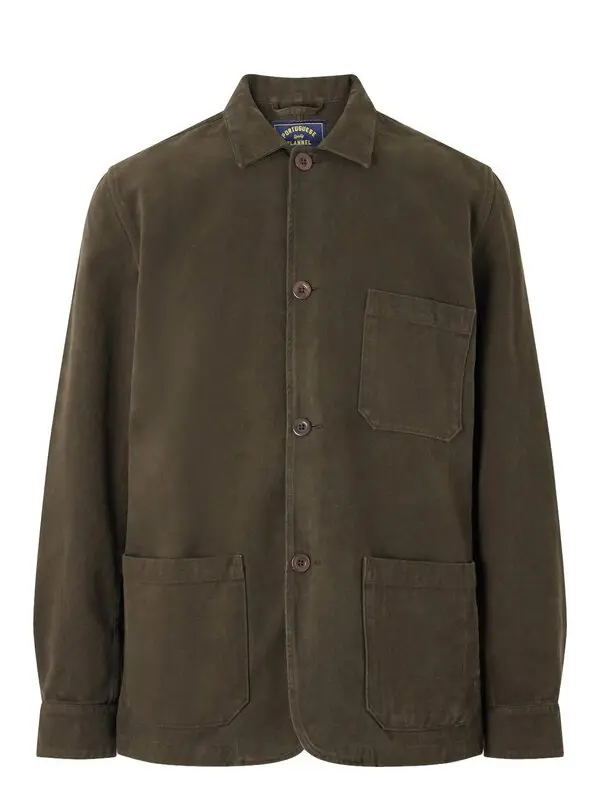 Portuguese Flannel Labura Stretch-cotton Twill Overshirt - Brown