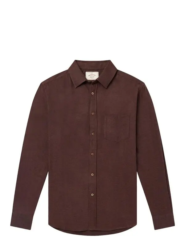 Portuguese Flannel Teca Brushed Cotton-twill Shirt - Brown