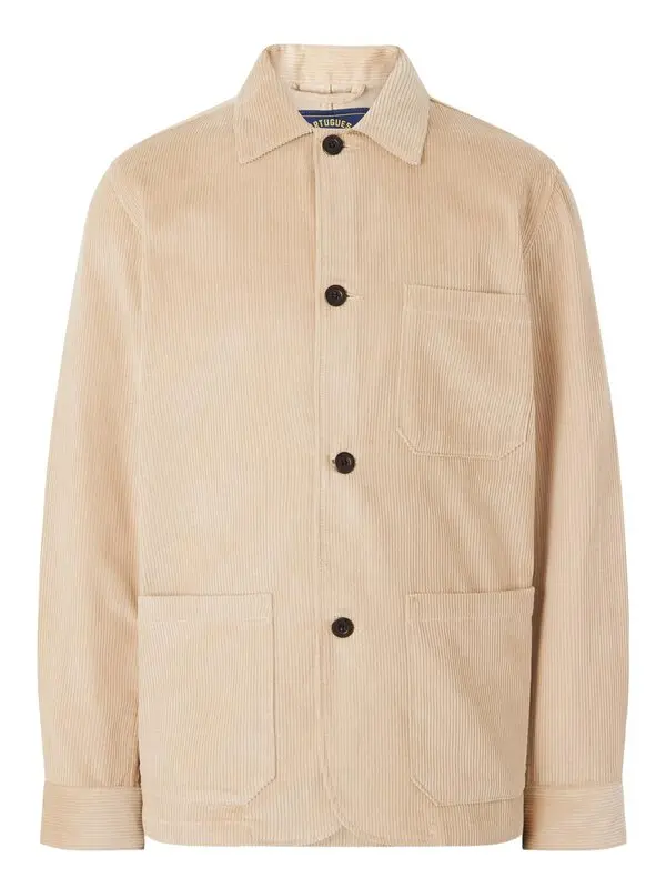 Portuguese Flannel Labura Cotton-corduroy Overshirt - Neutrals