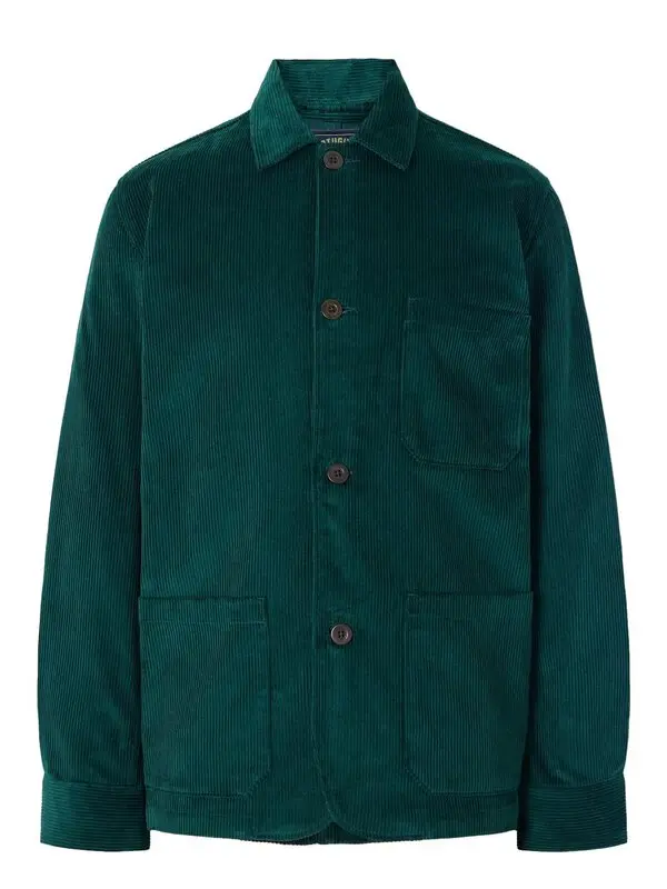 Portuguese Flannel Labura Cotton-corduroy Overshirt - Green