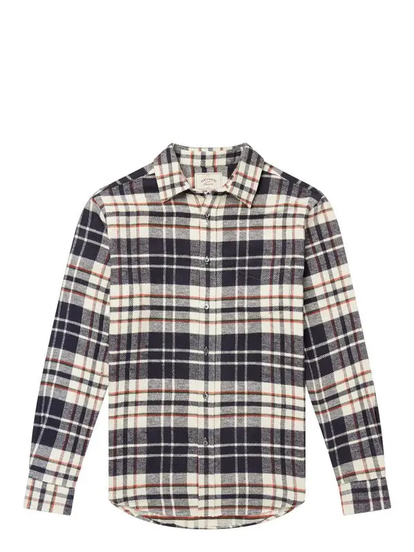 Portuguese Flannel Hillside Checked Cotton-flannel Shirt - Blue